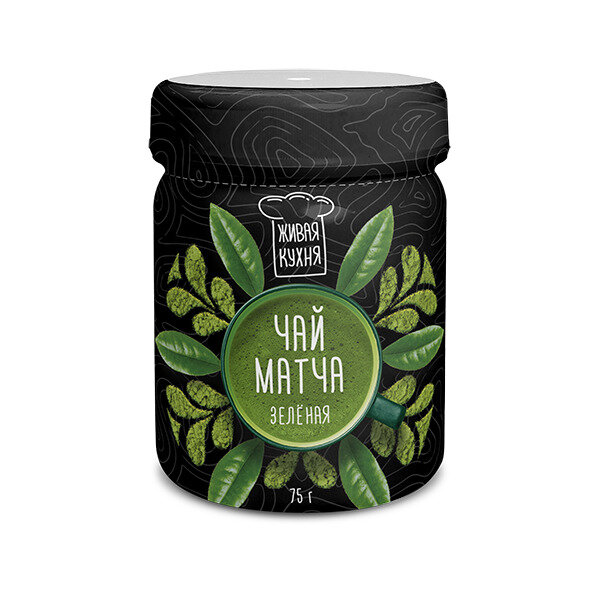 Чай матча зеленая 75 гр , Живая кухня