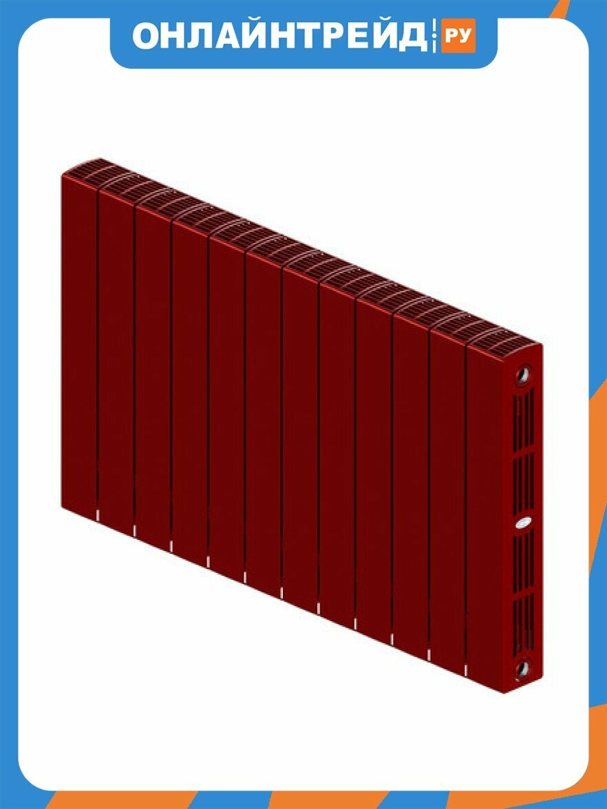 Радиатор Rifar SUPReMO 500-12 Ду 3/4 (RAL 3011) бордо, биметаллический