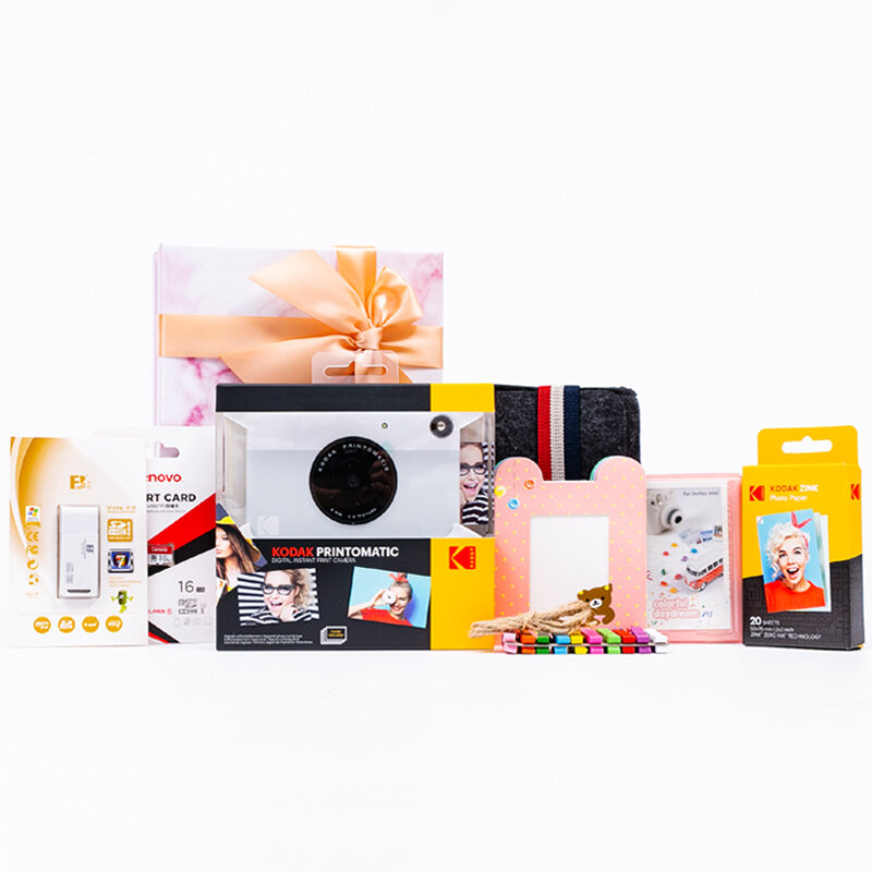 Камера KODAK PRINTOMATIC мгновенной печати серо-белый без чернил подарочная упаковка Цвет：Серо-белый подарочная упаковка