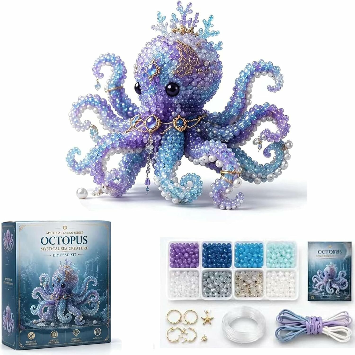 Набор для вышивания бисером Mythical Ocean DIY для начинающих, набор для создания 3D животных из бисера с инструкциями