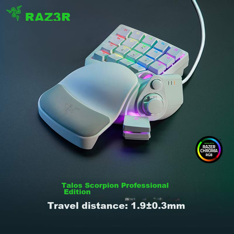 Клавиатура Razer Talos Pro Mercury с аналоговыми оптическими переключателями для игр, одноручная, черная Цвет：Редакция