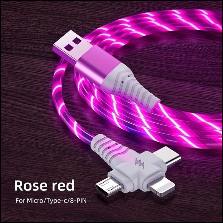 Эксклюзивный кабель для зарядки 3 в 1 с разъемами Type C Micro USB Lightning