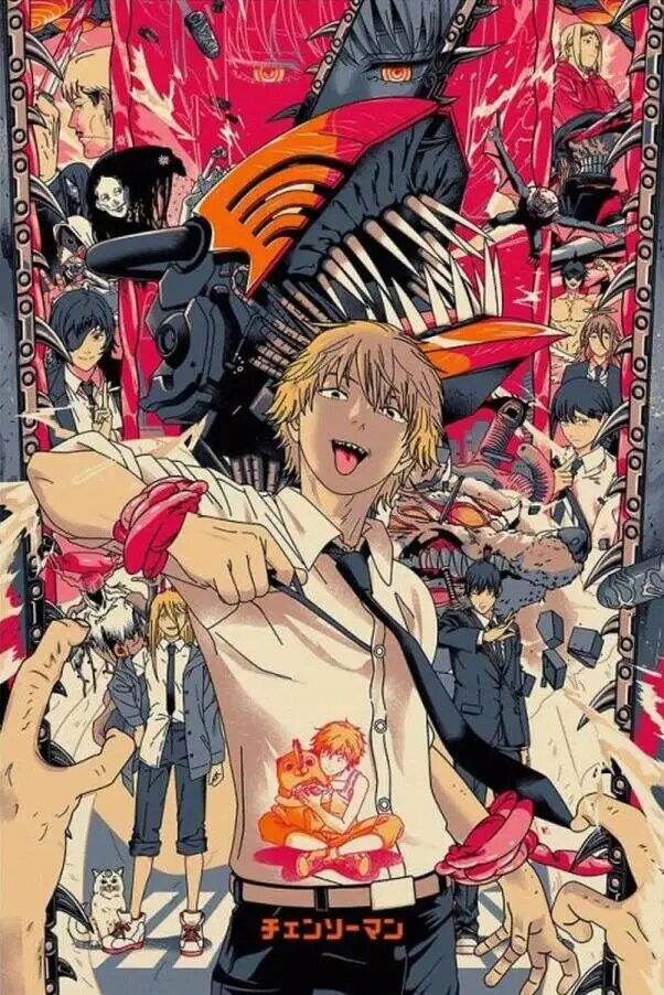 Плакат Chainsaw Man 20x30см, цвет 10, без рамки