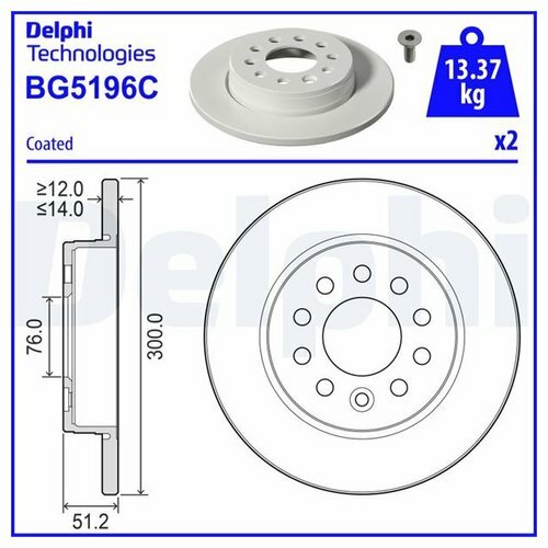Диск тормозной Delphi BG5196C