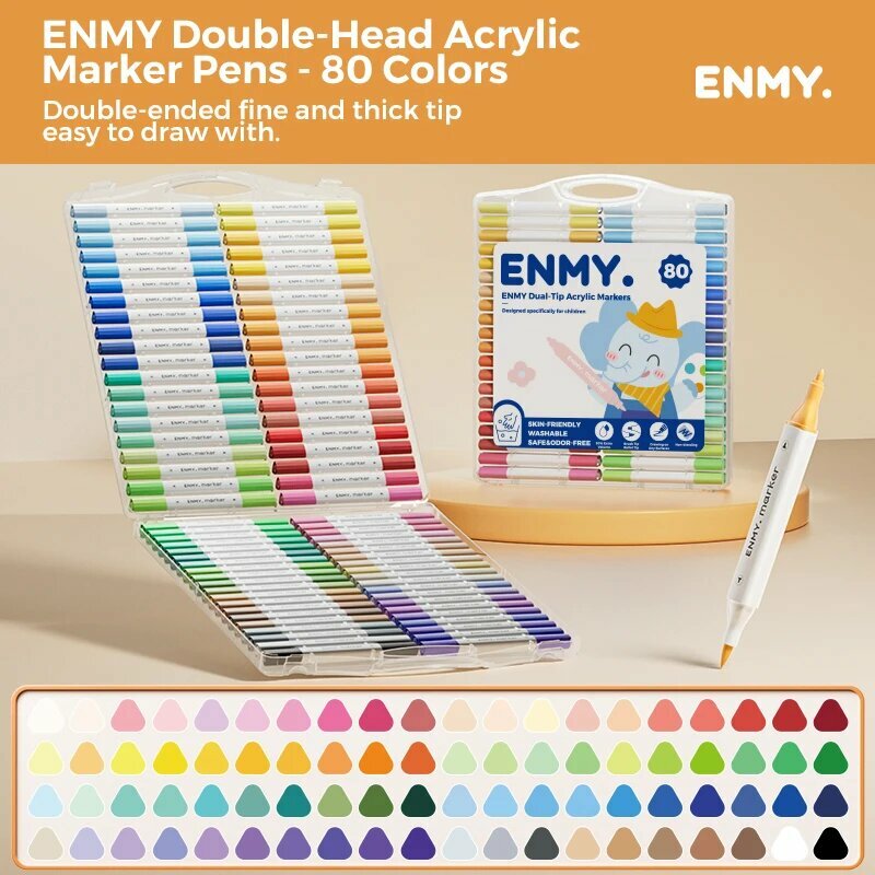 Маркеры акриловые enmy 80 цветов 80 colors