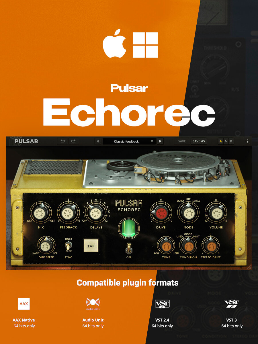 Pulsar Echorec на 12 Месяцев (лицензионный ключ iLok) для ПК, macOS & Windows