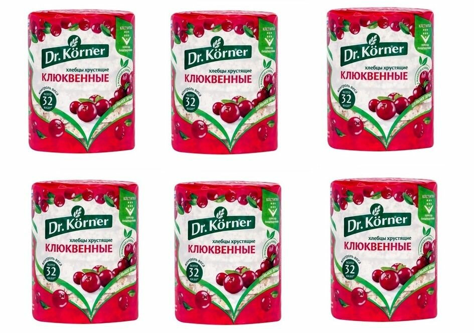 Dr. Korner Хлебцы, Клюква, 100г, 6шт