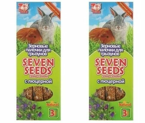 SEVEN SEEDS Лакомство для грызунов Палочки, с люцерной, 3 штуки, 2 уп