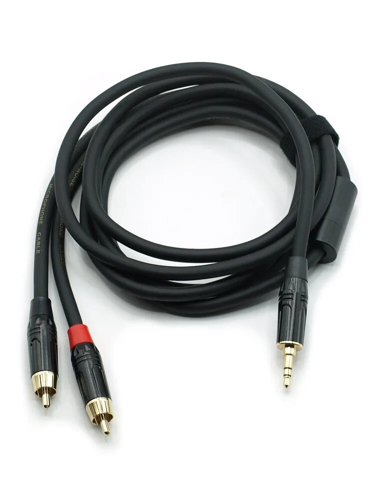 Аудио кабель miniJack 3.5 - 2xRCA, 2м — фото 1
