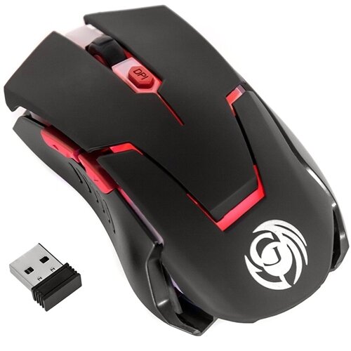 Мышь беспроводная Диалог игровая DPI 1600-600 - чёрно-красная MRGK-12U