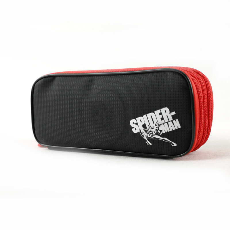 Spiderman kids pencil case with large capacity and three layers for school supplies