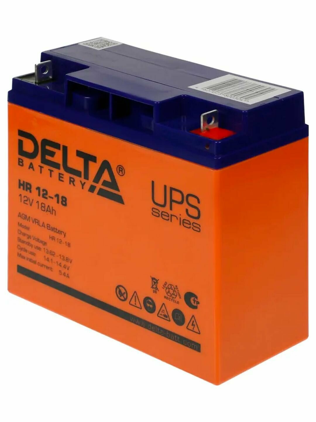 Аккумуляторная батарея Delta HR 12-18, для ИБП, 12 В, 18 А·ч