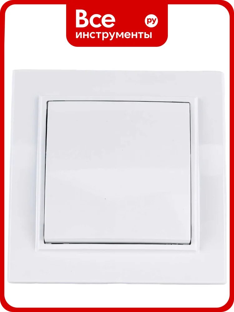 Выключатель STEKKER 1-клавишный, 220V, 10А, серия Эрна, белый, PSW10-9003-01 39043