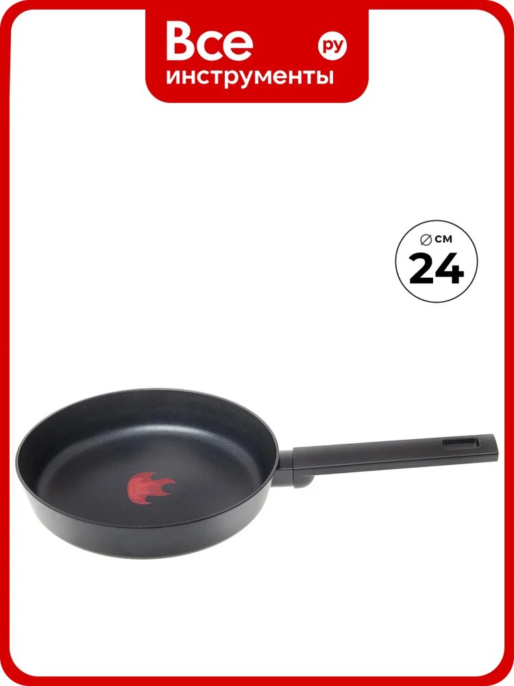 Сковорода Home Queen RED HOT с антипригарным покрытием, индукция, D 24см/6 HomeQueen 77117