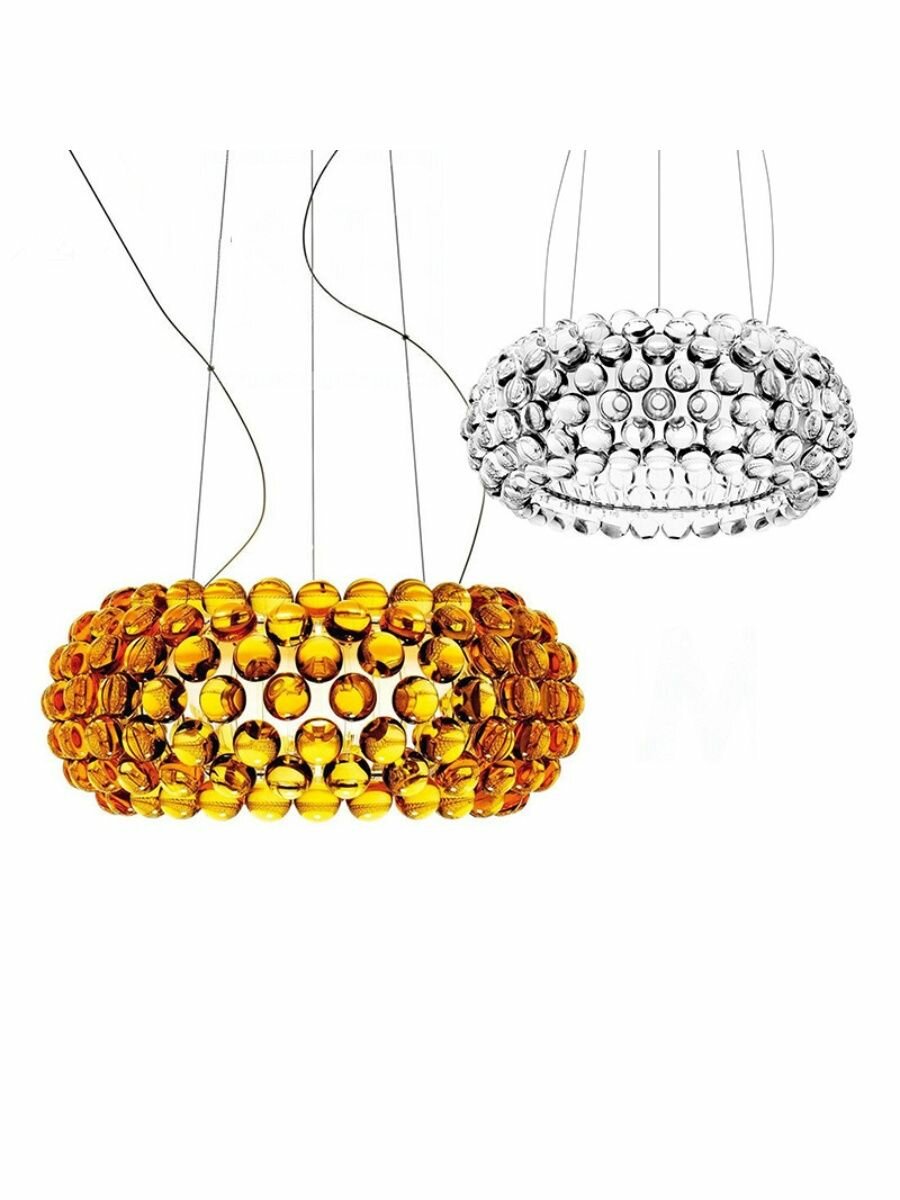 Artpad Современная акриловая люстра LED D35 см, янтарная, для гостиной, спальни и кабинета
