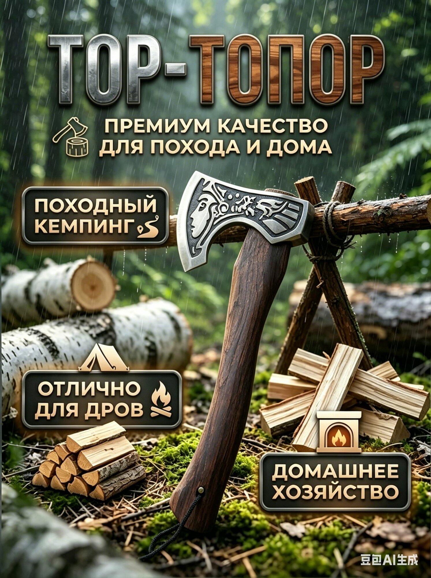 Топоры для рубки костей и дерева, стальные топоры для использования на открытом воздухе