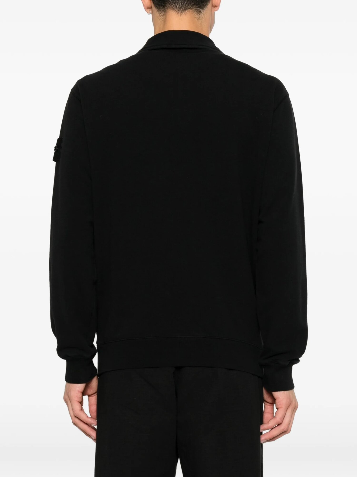 Рубашка Stone Island Logo-patch long-sleeve polo shirt, размер XL — фото 1