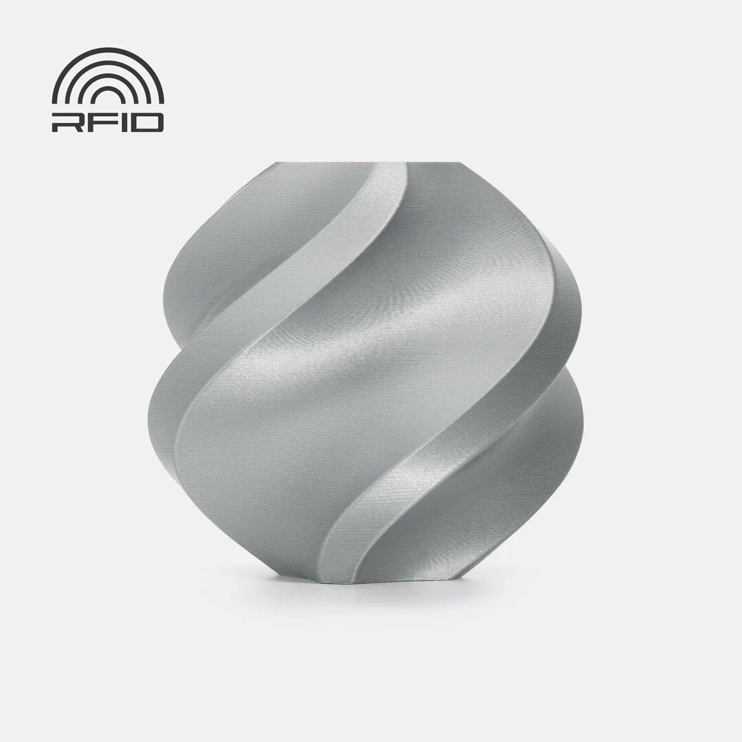 Пластик PLA Basic Silver - на катушке Bambu Lab для 3D принтера, 1кг