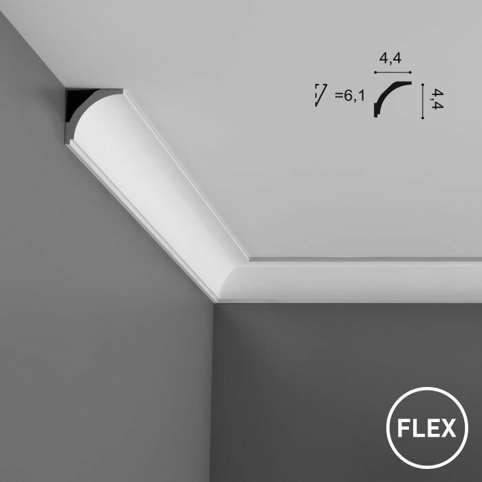 Карниз для Ремонта Гибкий Orac Decor CX109F Д200xШ4.4xВ4.4 см Лепнина из Дюрополимера / Орак Декор