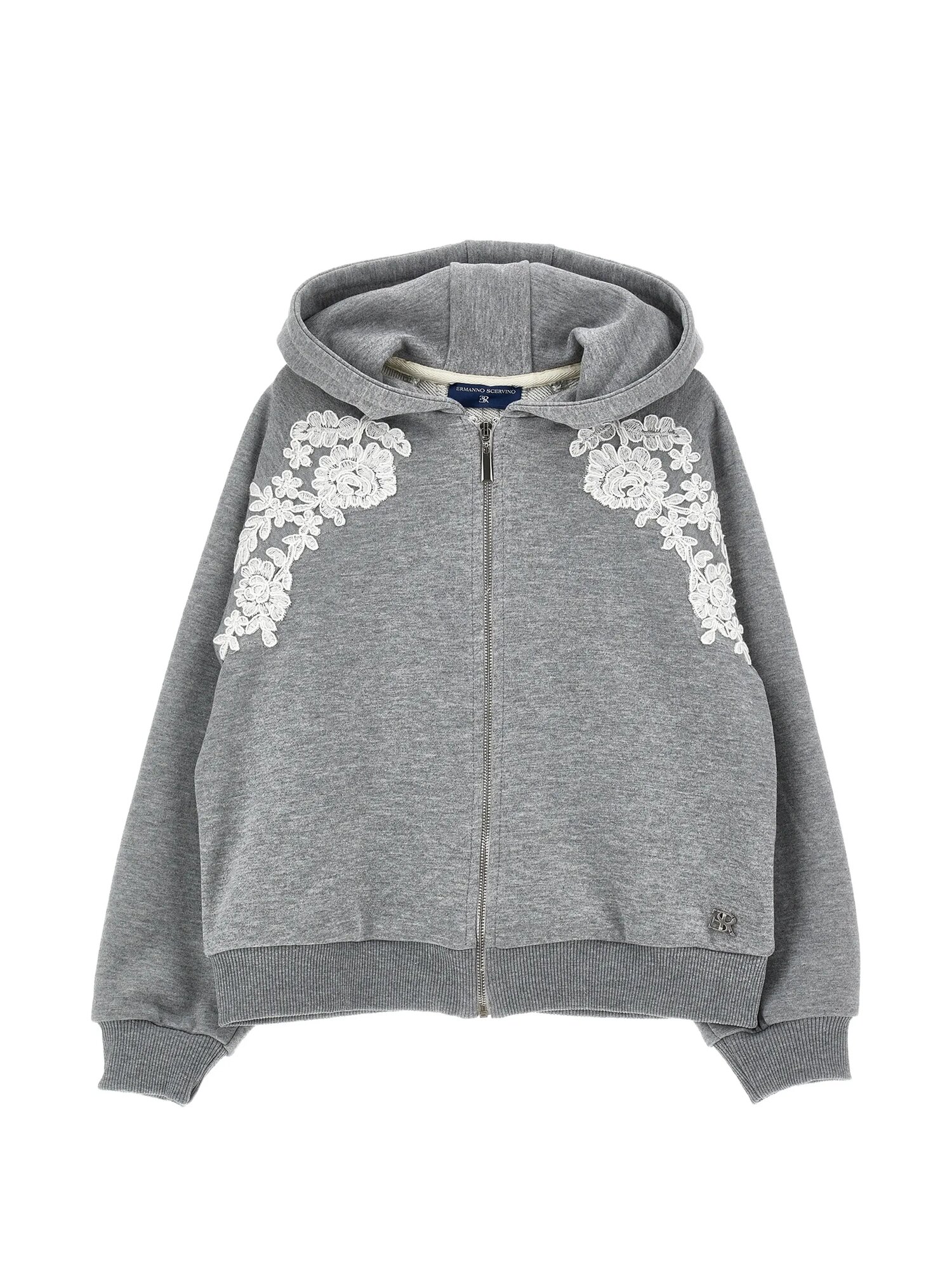 Худи Lace-appliqué pleated hoodie