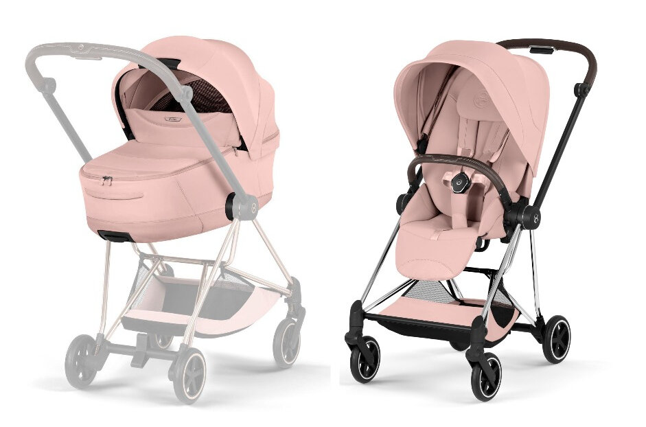Коляска 2 в 1 Cybex Mios IV 2026 Peach Pink / frame chrome brown style