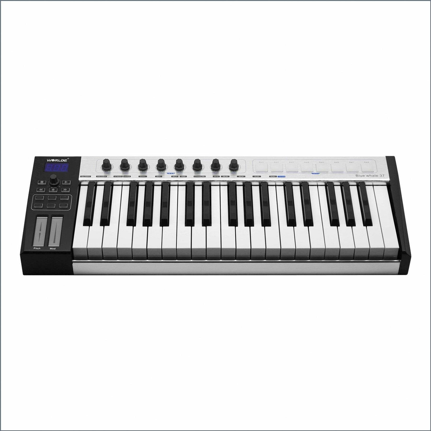 WORLDE Blue whale 37 Портативная USB MIDI-клавиатура контроллера 37