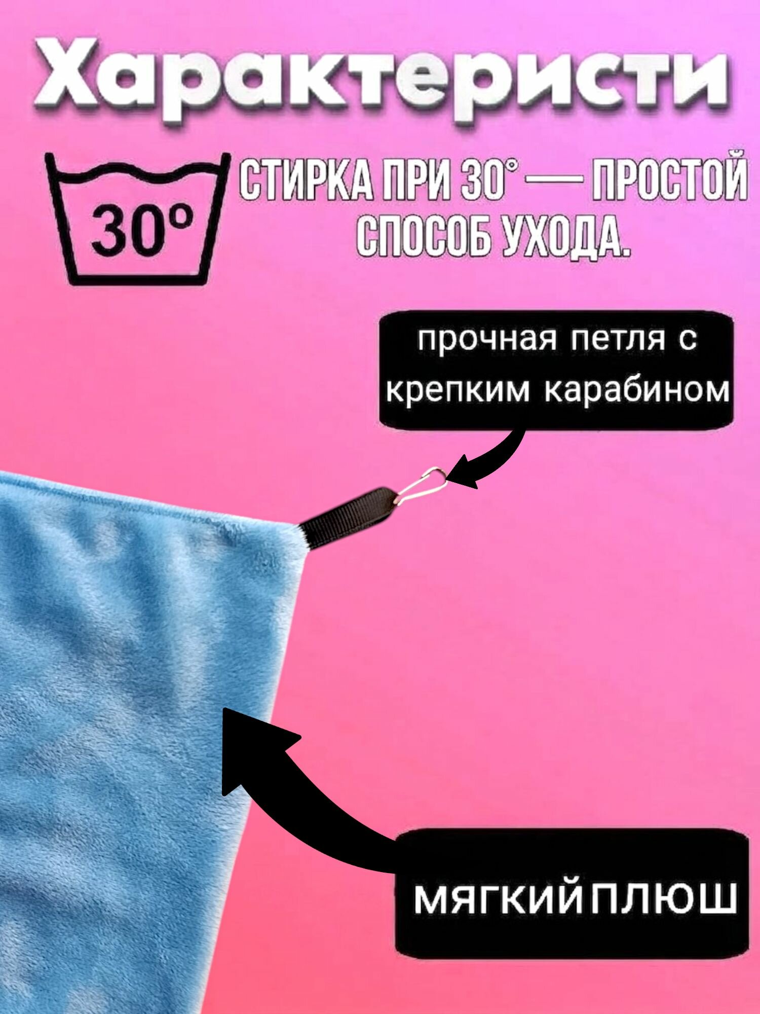 Гамак для грызунов "Уютное гнёздышко", плюш, голубой, 20x20 см — фото 1