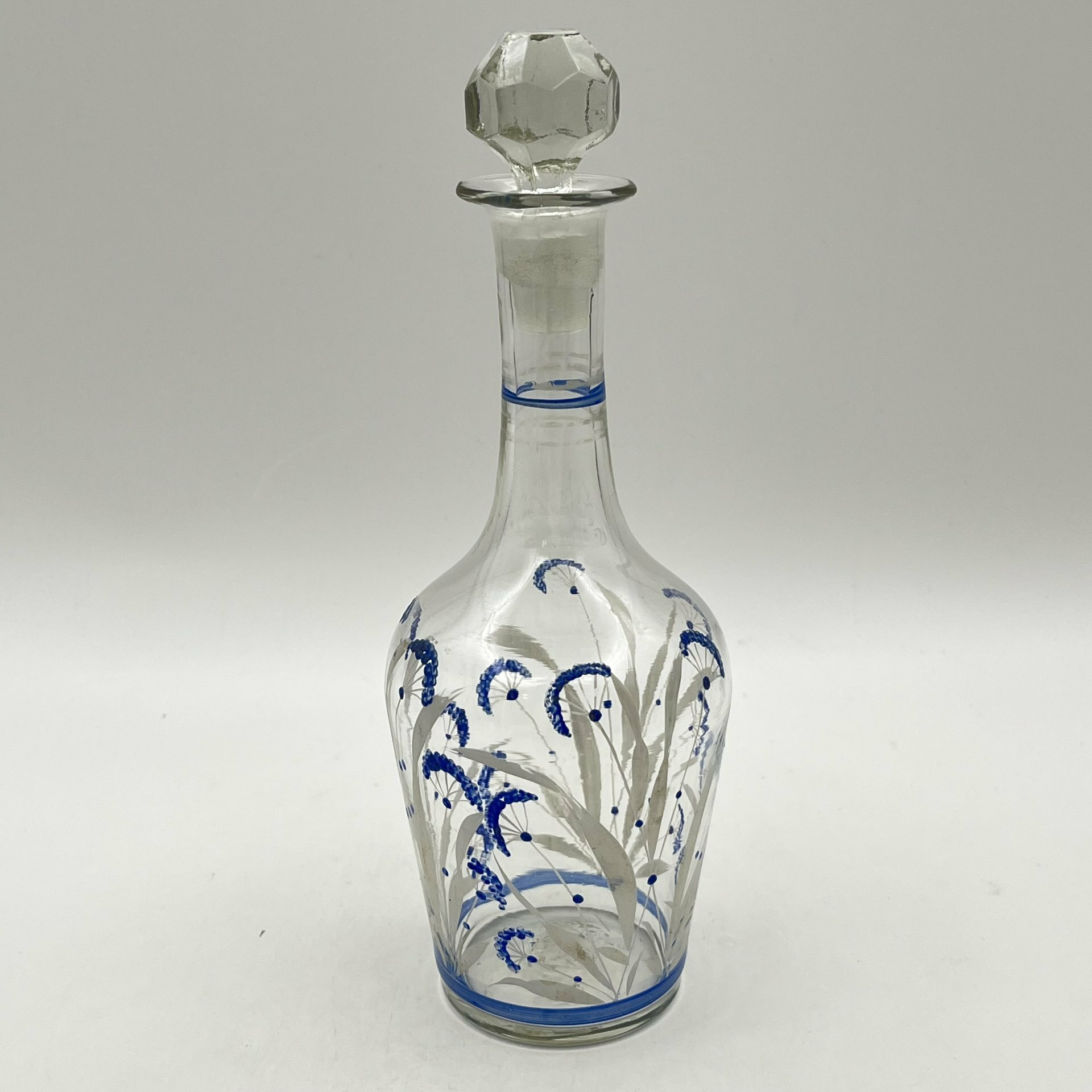 Штоф, украшенный цветами прованса, стекло, роспись, Европа, 1900-1930 гг.