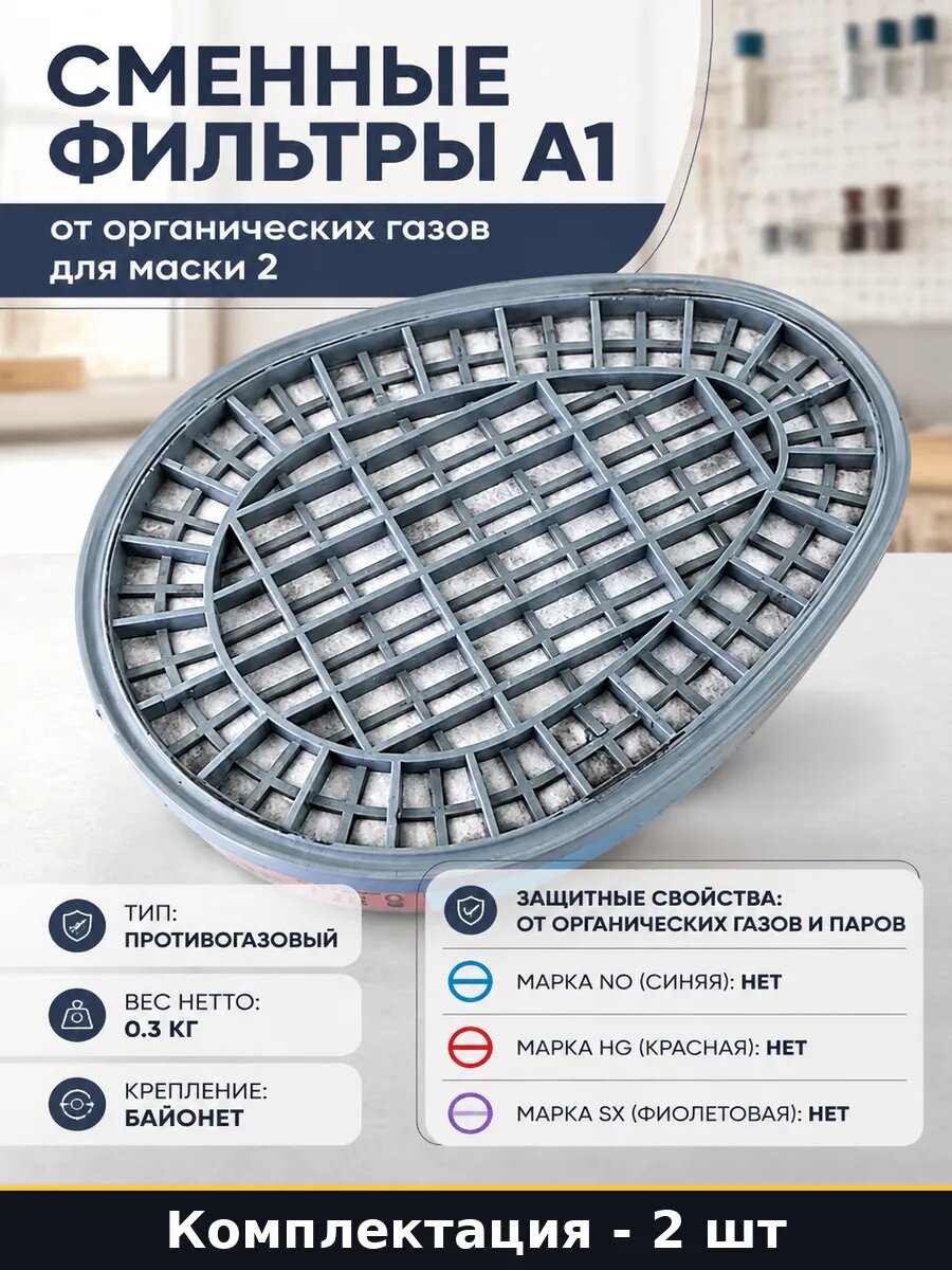 Сменные фильтры А1 от органических газов для маски 2