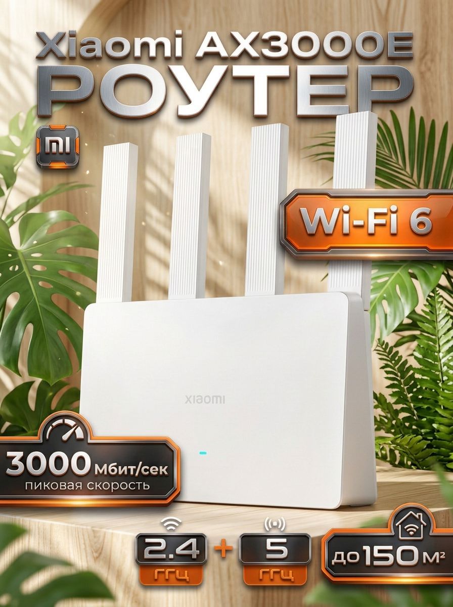 Роутер AX3000E, Wi-Fi 6, 3000 Мбит/с, Mesh, гигабит, белый CN