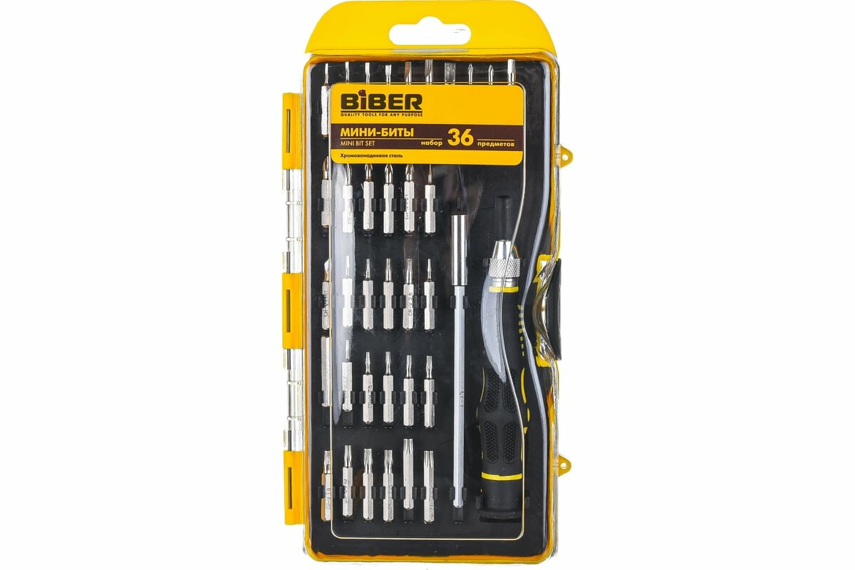 Biber Набор мини-бит 36 предметов 84946 тов-160270 Инструментальный комплект для отверток