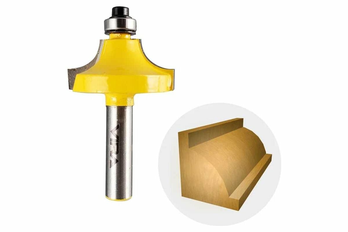 VIRA Фреза кромочная калевочная 31.8 х 17 мм R 9.5 мм подшипник 9.5 мм хвостовик 8 мм 553347