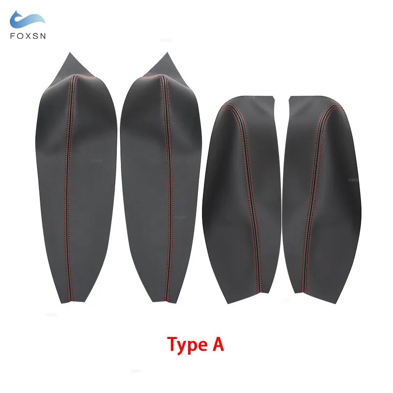 4 шт, мягкий кожаный чехол на подлокотник для Renault Fluence 2008-2016, внутренняя дверь автомобиля, подлокотник, панель, наклейка, отделка с инструментами TYPE A, Black