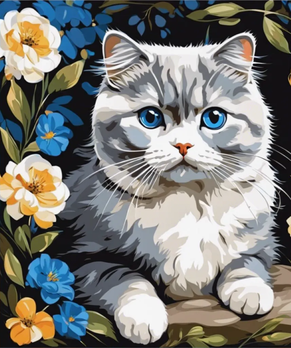 Картина по номерам "Британская кошечка" 40х50 см, хлопковый холст на подрамнике, акрил, Hobby Home