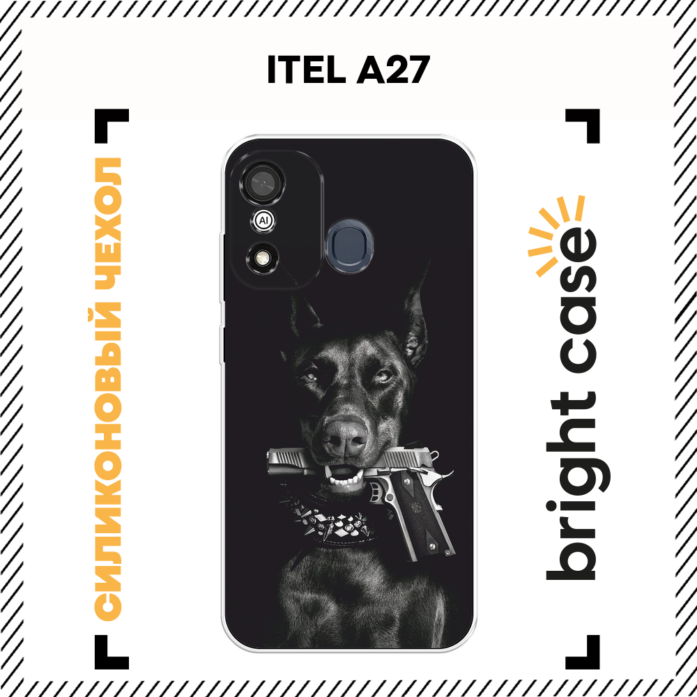 Силиконовый чехол на Itel A27 / Ител А27 с принтом Доберман