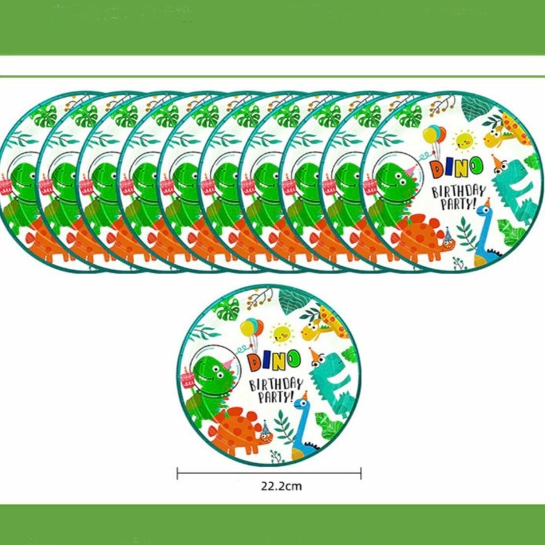 Одноразовые тарелки Динозаврики, 10 штук