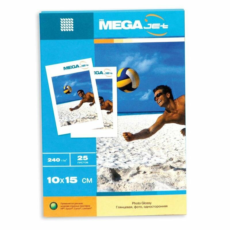 Фотобумага для цв. струй. печ. ProMEGA jet (10х15, 240г, глянцевая) пачка 25л, 77386