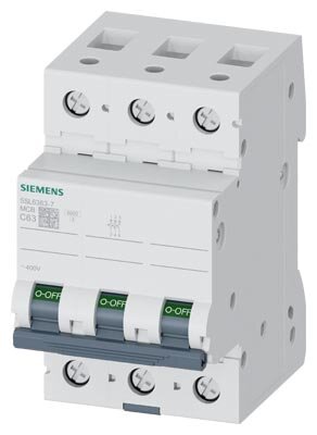 Автоматический выключатель трехполюсный 63A (C) 6kA SIEMENS 5SL6363-7