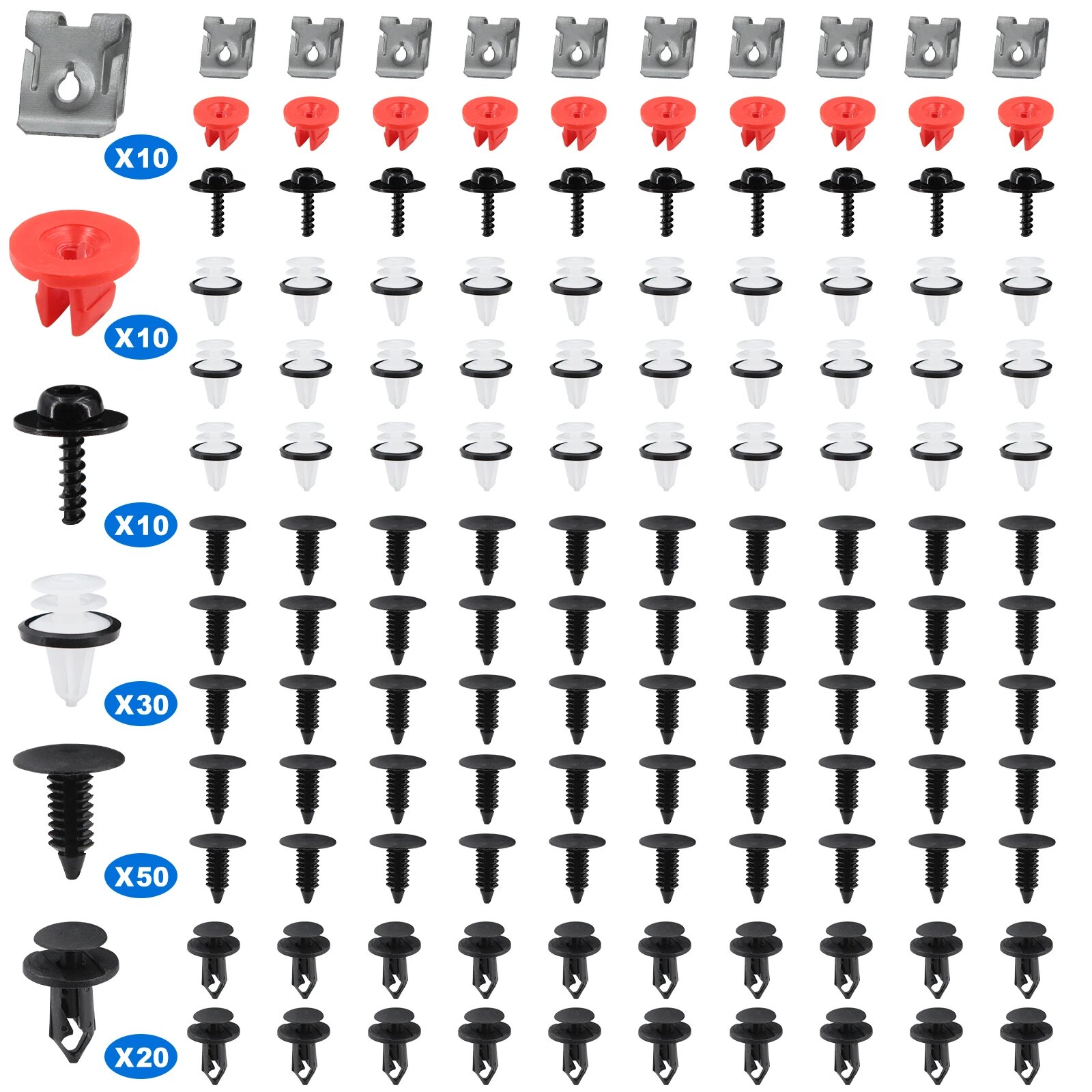 T30 защита от брызг двигателя, крышка поддона, винт, болт, U-образная гайка, зажим, отделка двери, Фотофон для Ford Focus Fusion Escape Explorer