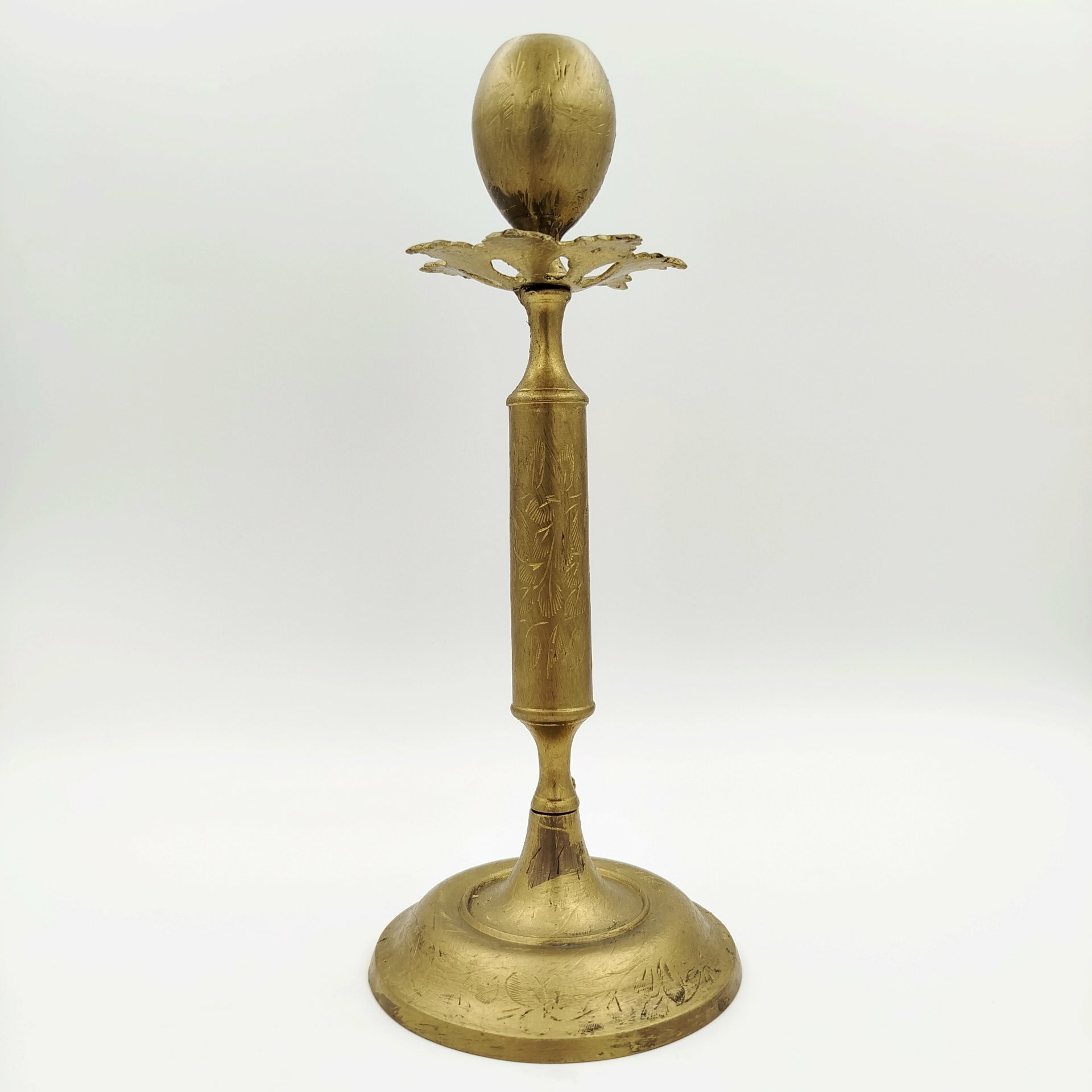 Подсвечник с растительным декором (на одну свечу), латунь, крашение, Индия