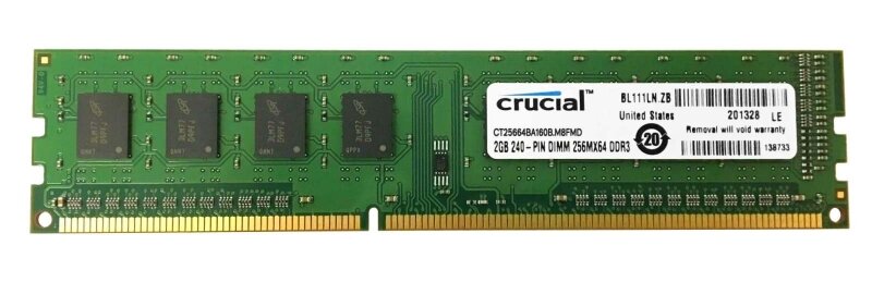 Оперативная память Crucial CT25664BA160B. M8FMD DDRIII 2GB