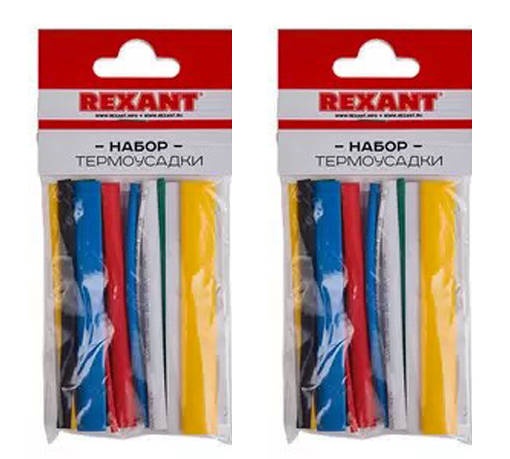 Трубка термоусадочная Rexant MULTICOLOR 2:1 L100 мм 6 цветов (26 шт.)