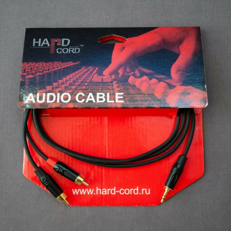 HardCord ARS-15 (Аудио кабель, Тип разъема 1: jack 3,5, Тип разъема 2: RCA x 2, Длина: 1,5 м)