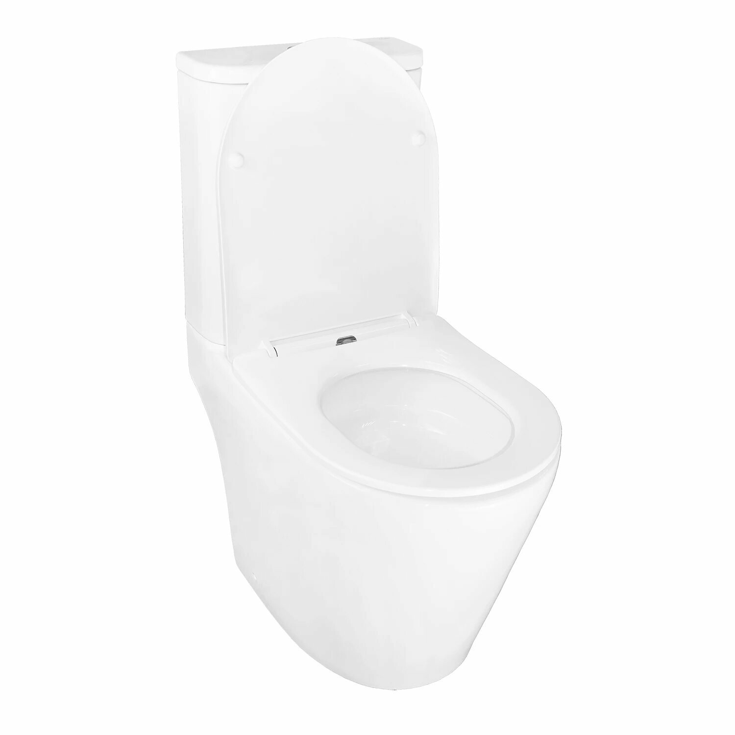 Унитаз напольный Azario Berton безободковый, торнадо скрытое, сиденье дюропласт с микролифтом (2 места)