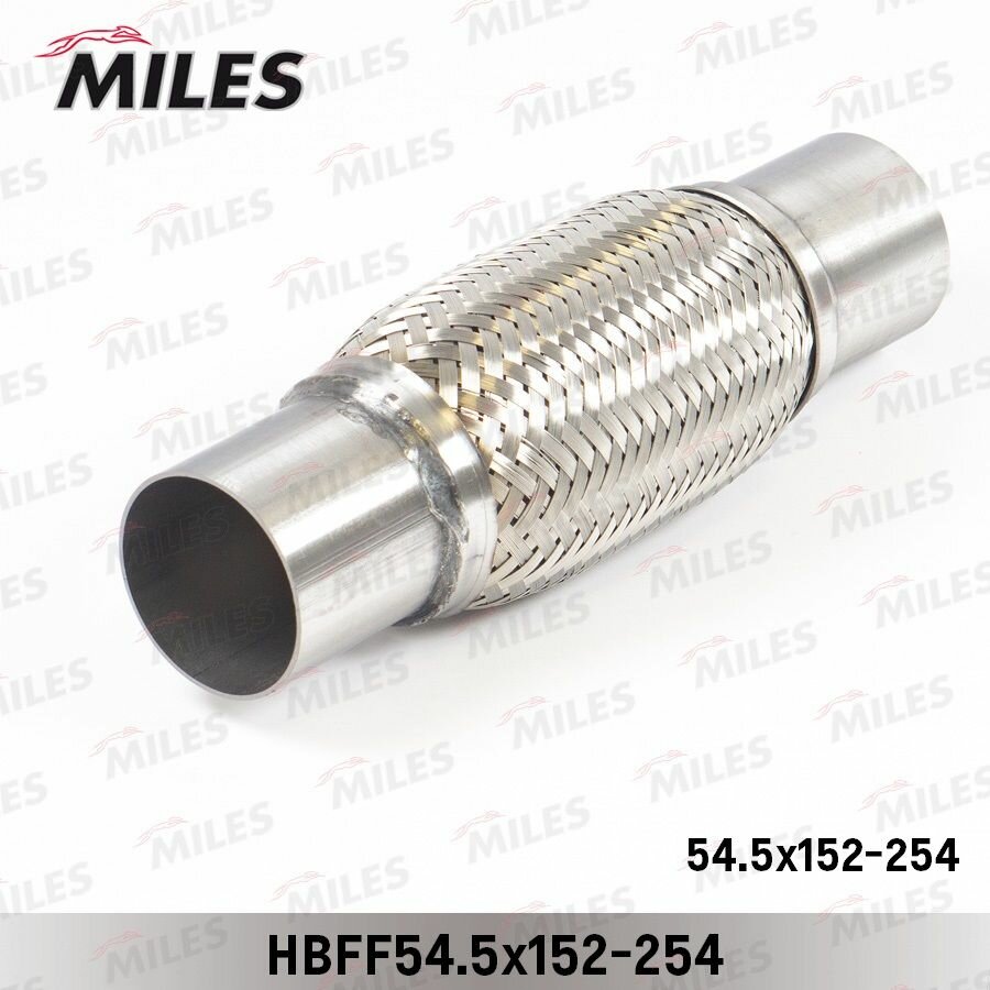 MILES Труба гофрированная (гофра) патрубками и металлорукавом 54.5X152-254 (BOSAL 265-627) HBFF54.5X152-254