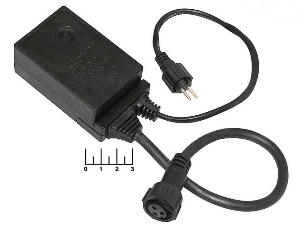 Контроллер для гирлянд 220V 2W 8 режимов (черный) для улиц