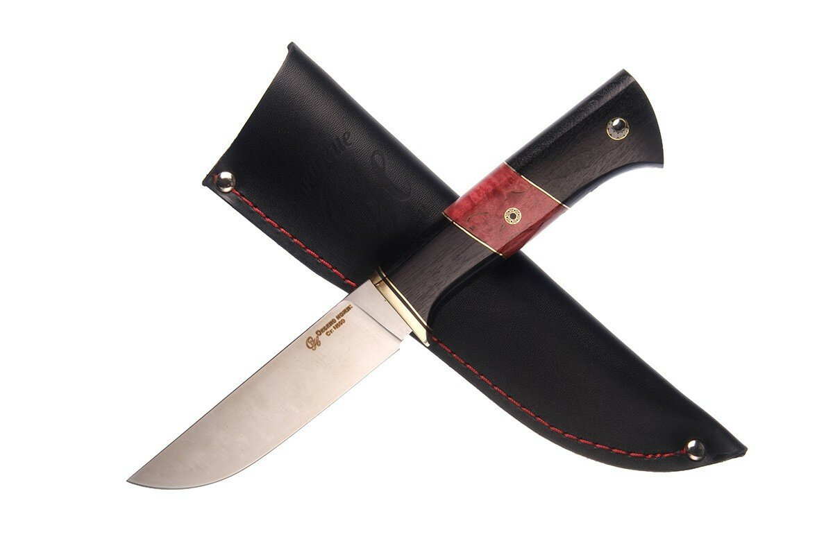 Нож Белка (сталь N690), граб, стабилизированное дерево, пины