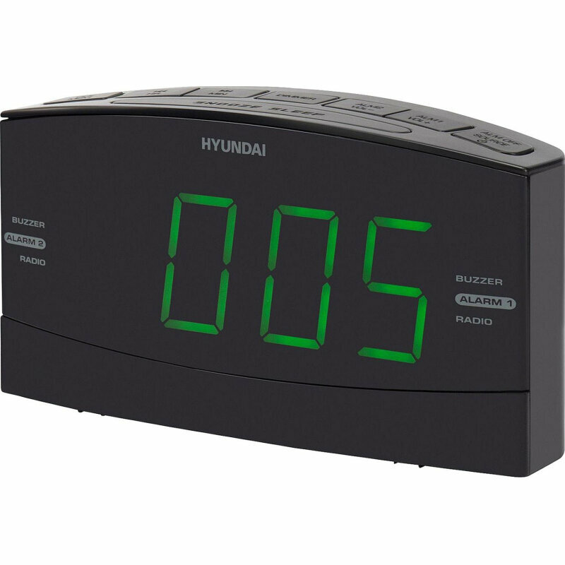 Радиобудильник Hyundai H-RCL238 черный LCD подсв: зеленая часы: цифровые FM, 2147371
