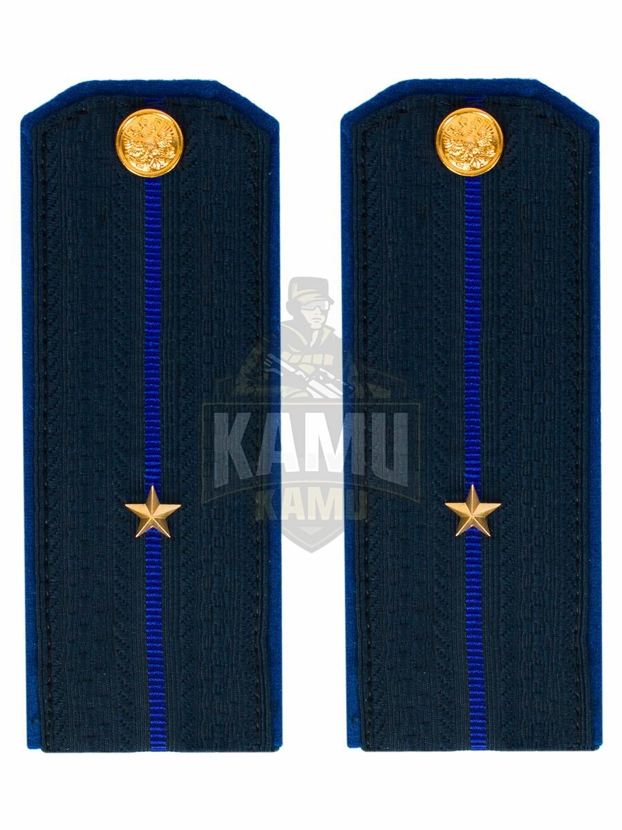 Погоны ФСБ на китель цвет синий картон, звание Младший лейтенант 14х5,5см 751506