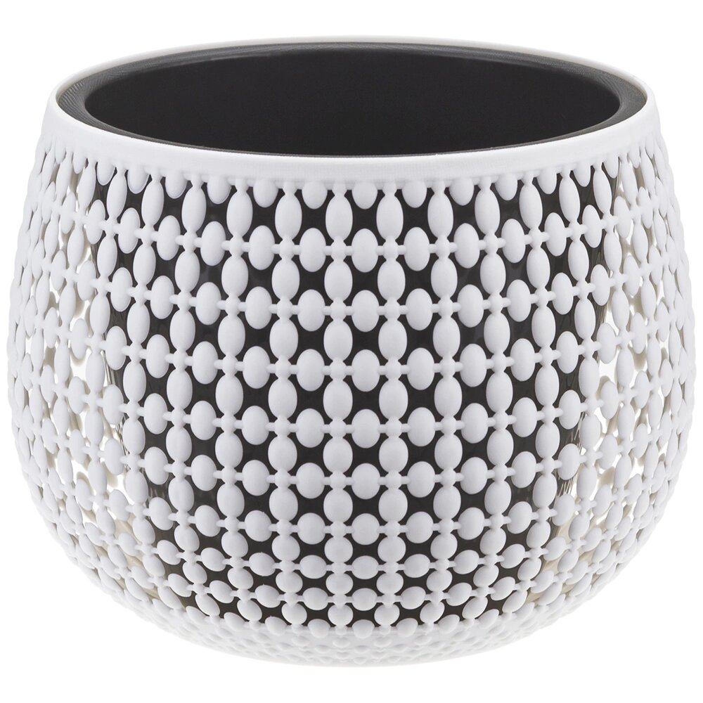 Кашпо пластиковое Пирула белое d17,5 см h14 см 1,5 л